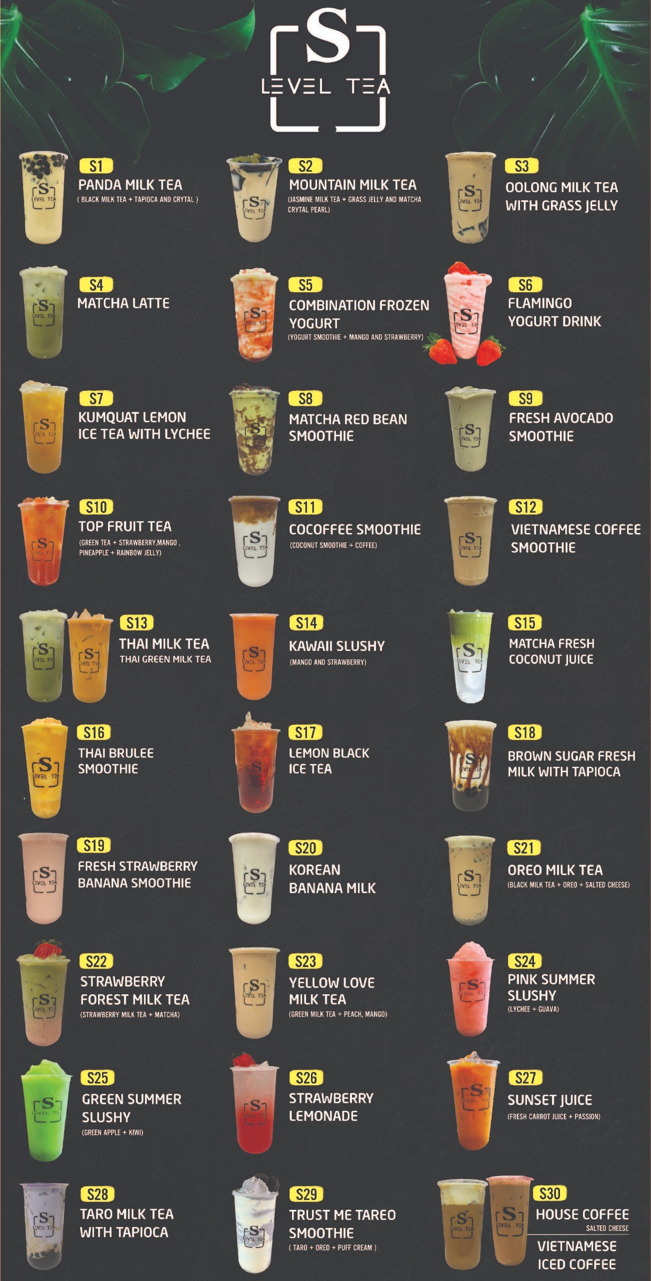 Our Menu – Slevelteaus